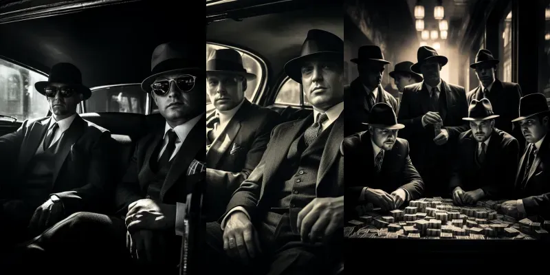 Prohibition Era Gangsters Midjourney Prompt | PromptBase