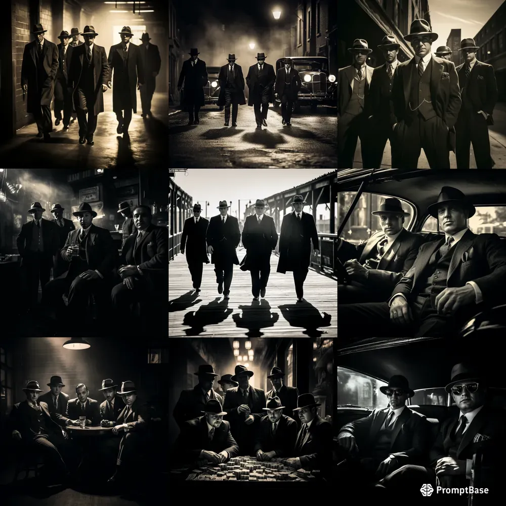 Prohibition Era Gangsters Midjourney Prompt | PromptBase