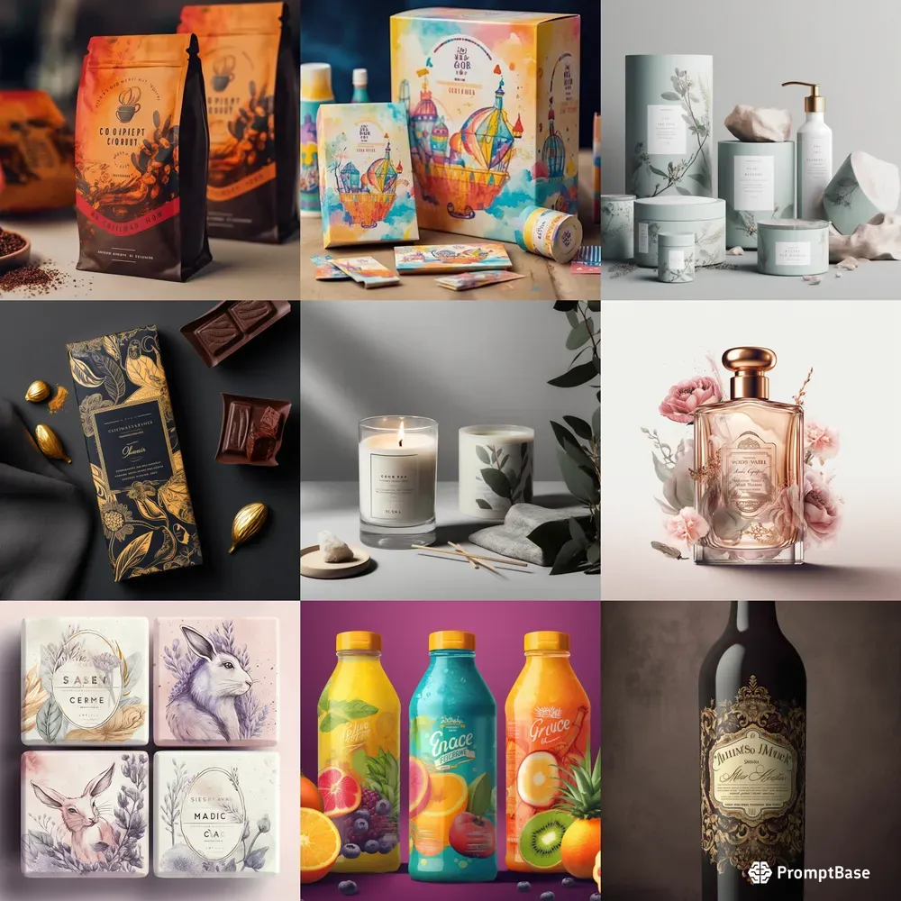 Vibrant Product Label Mockups Midjourney Prompt | PromptBase