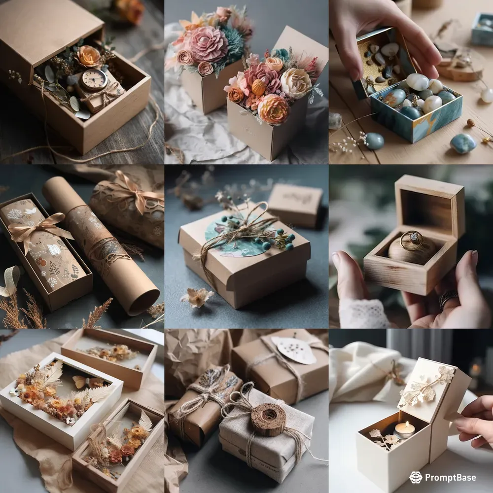 Beautiful Gift Packaging Ideas Midjourney Prompt | PromptBase