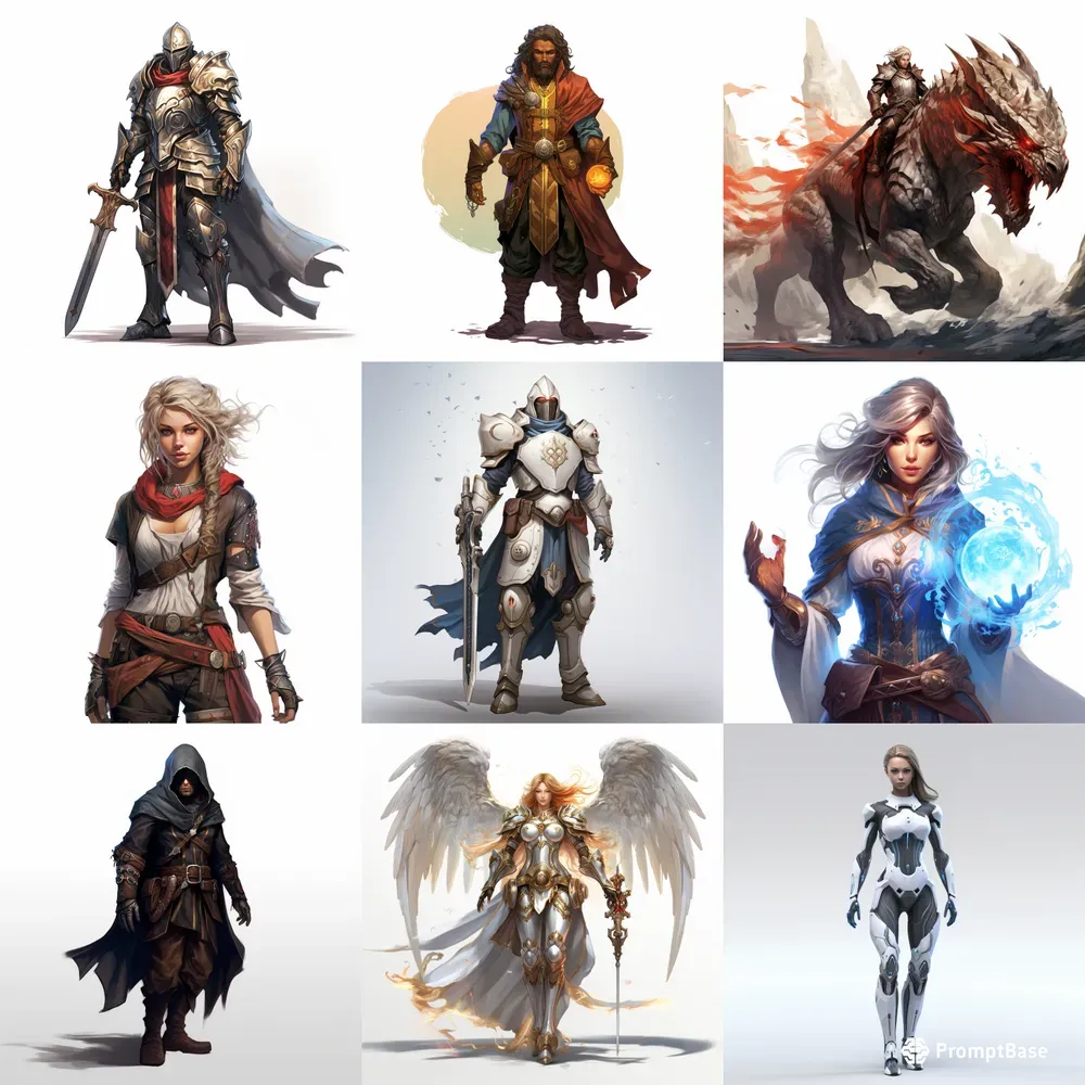 RPG Games Characters Design Midjourney Prompt | PromptBase