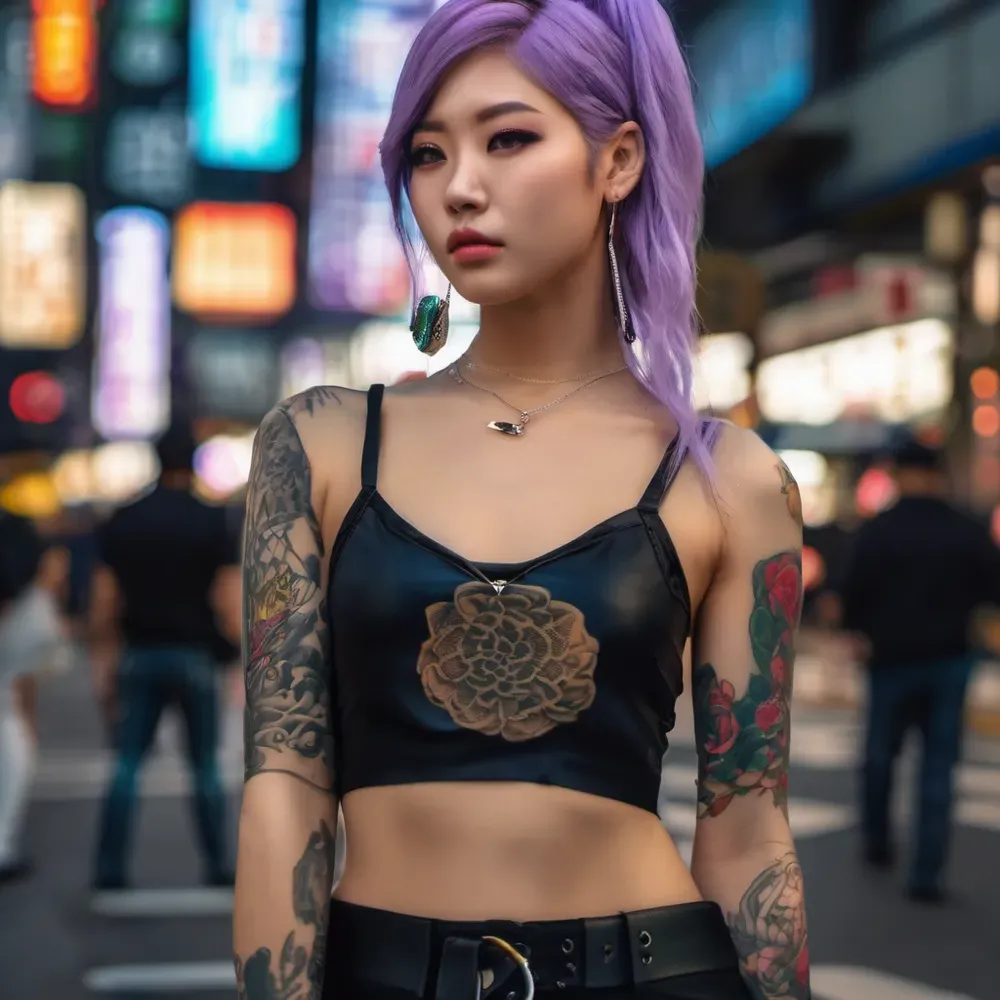 Tattoo Japan Girls In Tokyo Streets Stable Diffusion Prompt | PromptBase