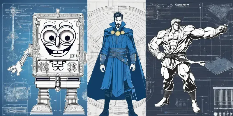 Blueprint Characters Stable Diffusion Prompt | PromptBase