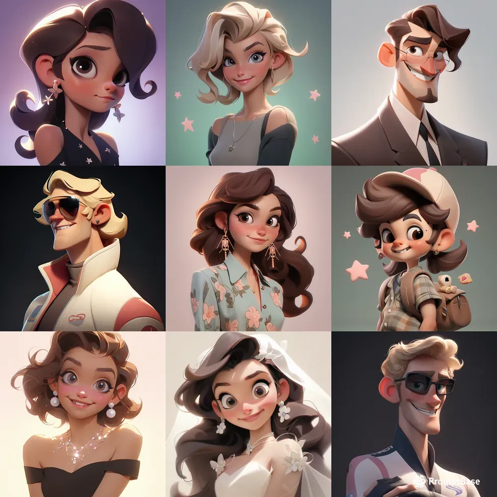 Portrait Photos In Pixar Style Midjourney Prompt | PromptBase