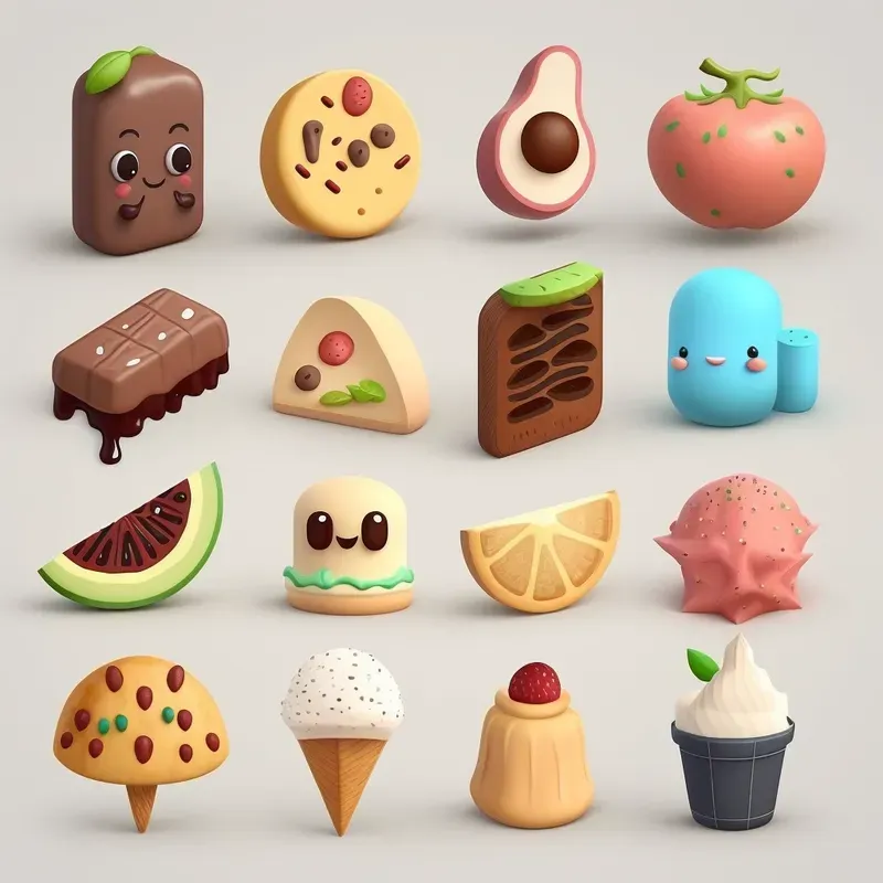 Cute Clay Emojis Icons Midjourney Prompt | PromptBase