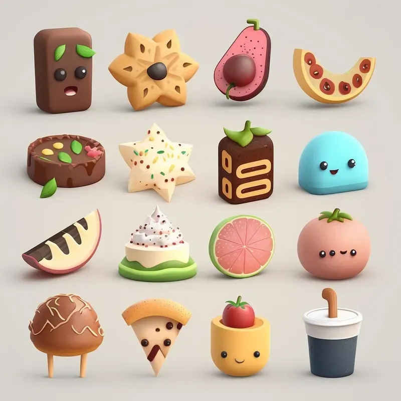 Cute Clay Emojis Icons Midjourney Prompt | PromptBase
