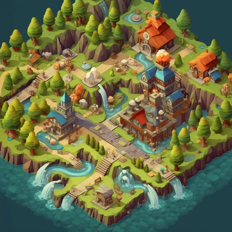 Isometric Video Games Designs Midjourney Prompt | PromptBase