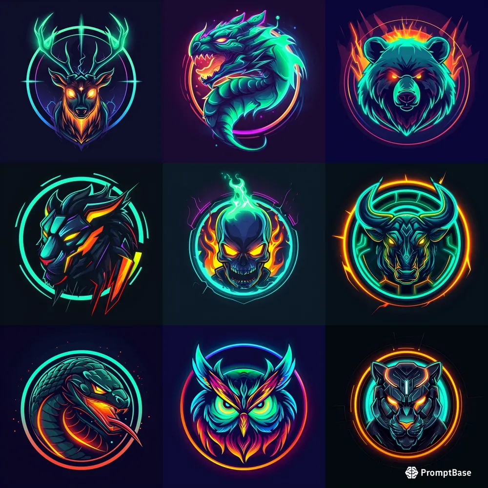 Impact Circular Gaming Mascotte Logo Art Midjourney Prompt | PromptBase
