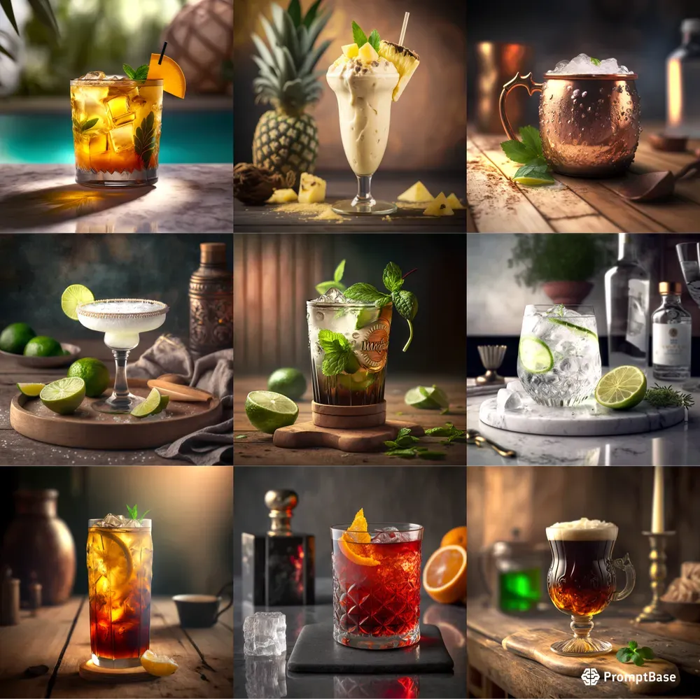 Amazing Photos Of Cocktails In Situations Midjourney Prompt | PromptBase