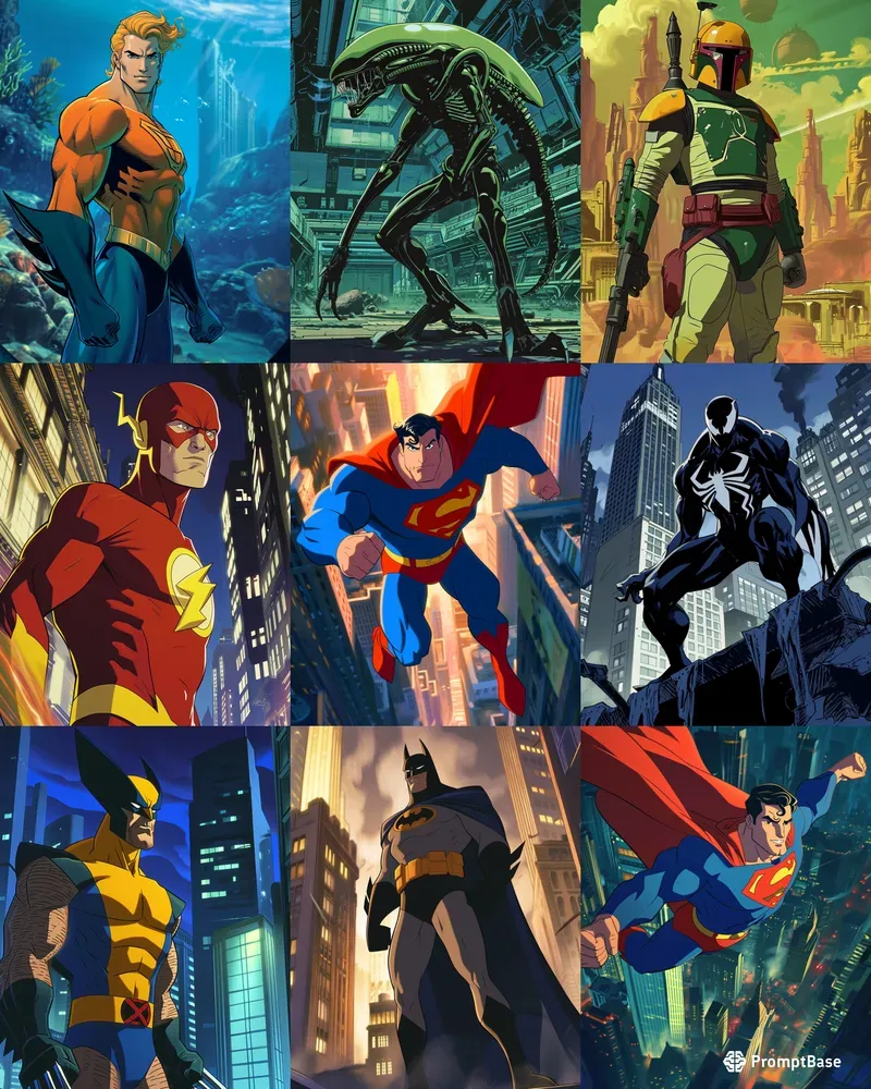 Bruce Timm Animation Charadesigned Midjourney Prompt | PromptBase