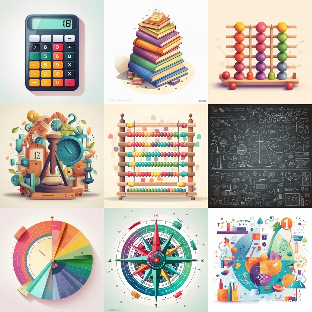 Mathematics And Numbers Flat Designs Midjourney Prompt | PromptBase