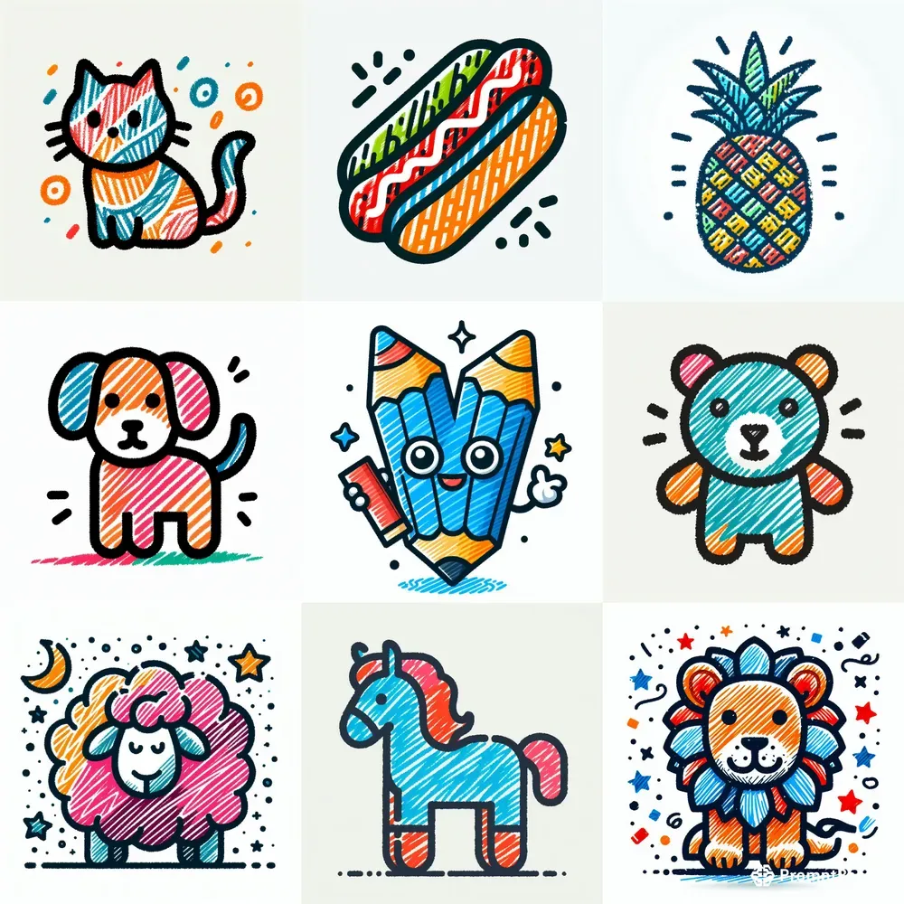 Quirky Scribble Icons DALL·E Prompt | PromptBase