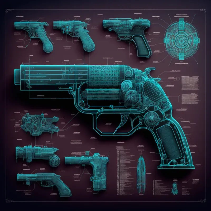Scifi Gun Schematics Midjourney Prompt | PromptBase