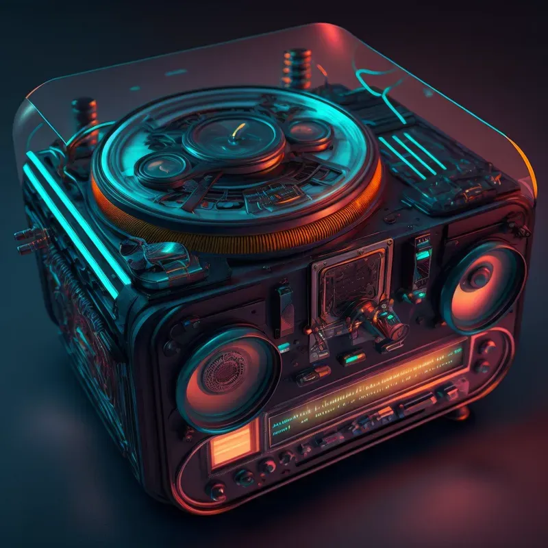 Vintage Futuristic Vinyl Recorders Midjourney Prompt | PromptBase