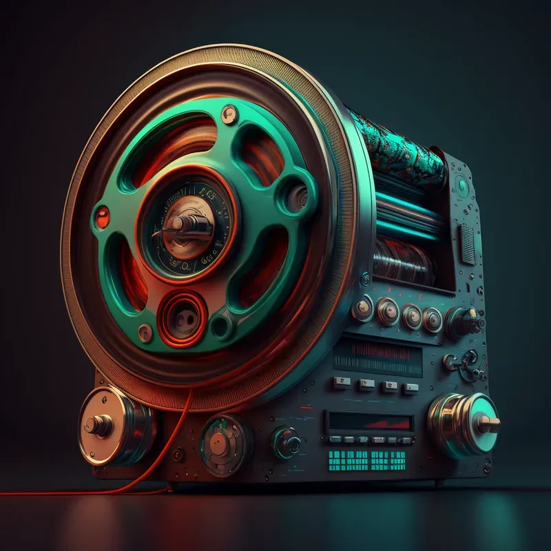 Vintage Futuristic Vinyl Recorders Midjourney Prompt | PromptBase