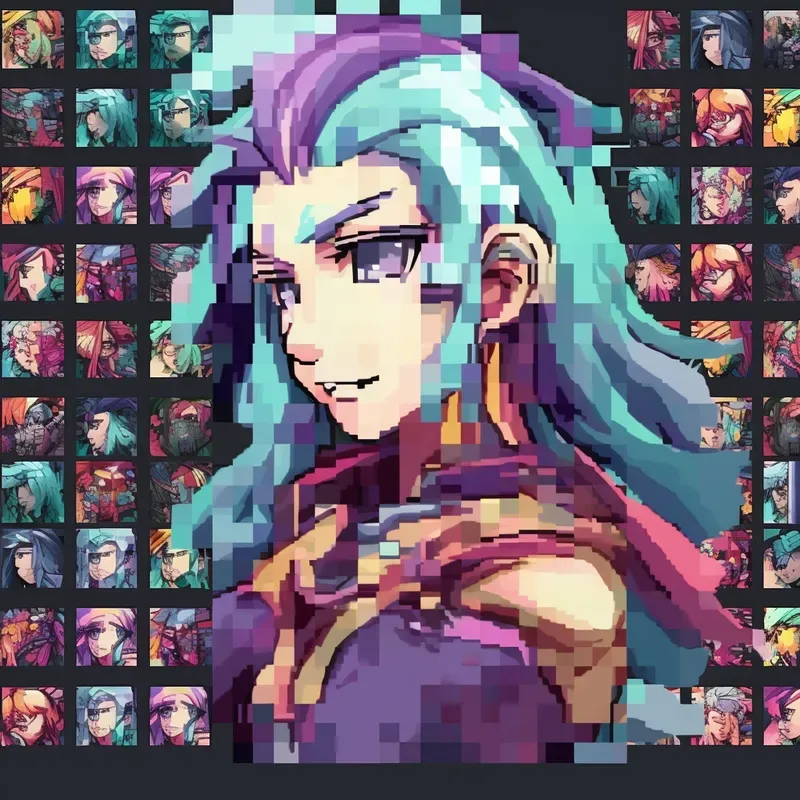 Pixelated Anime NFT Profile Pictures Midjourney Prompt | PromptBase