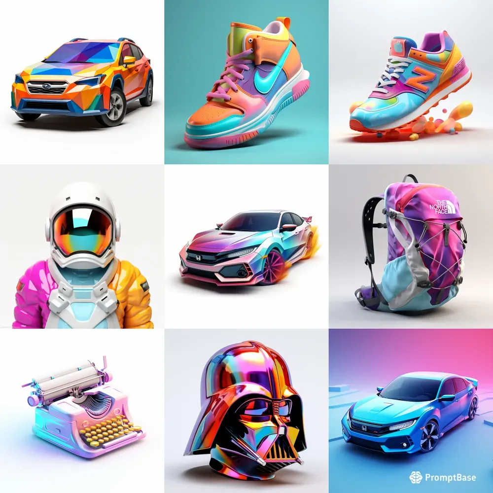 Custom Logo Objects In Vibrant 3Ds Midjourney Prompt | PromptBase