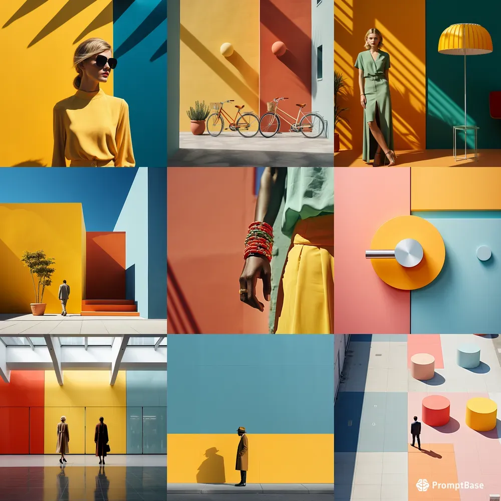 Colorful Stylish Minimalist Shots Midjourney Prompt | PromptBase