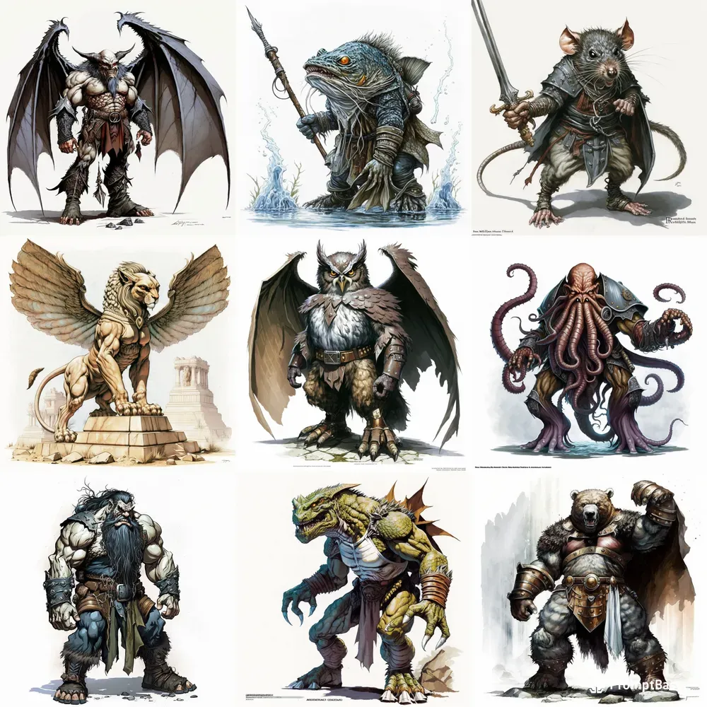 DnD Water Color Monster Art Midjourney Prompt | PromptBase