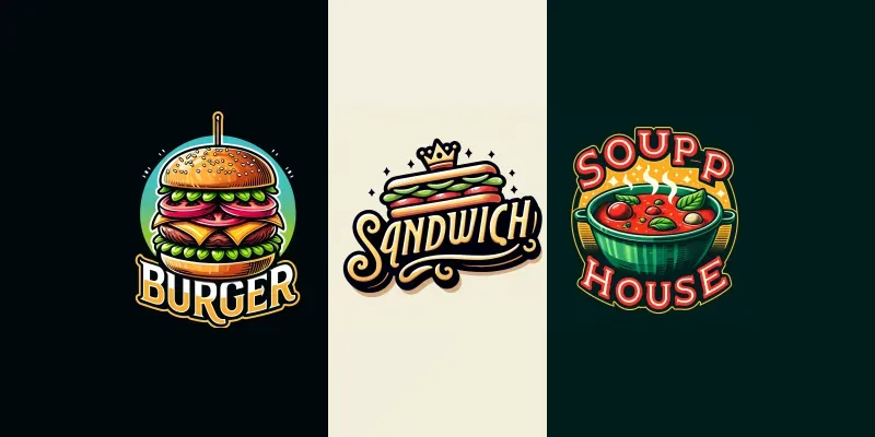 Retro Vector Colorful Logos With Text DALL·E Prompt | PromptBase