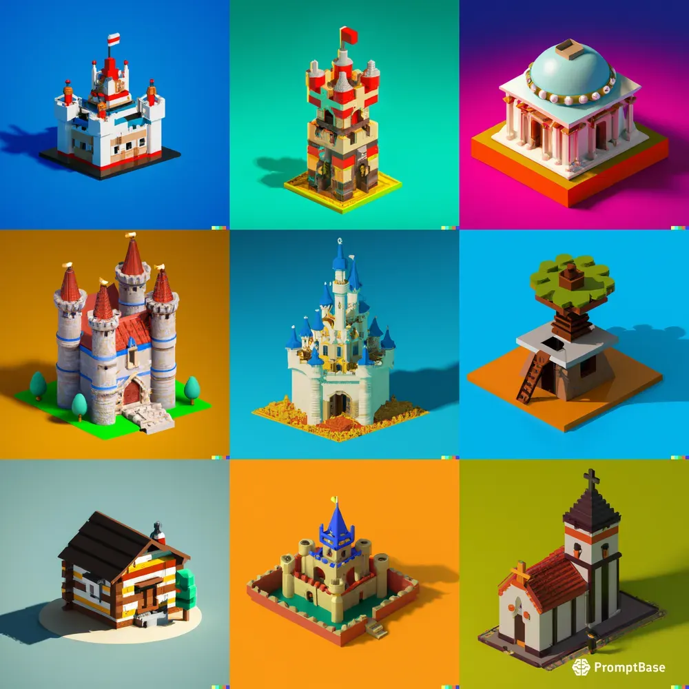 Lego buildings DALL·E Prompt | PromptBase