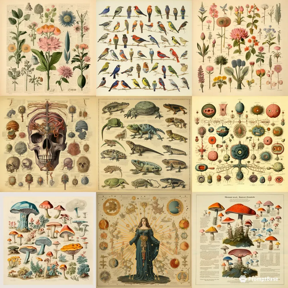 Vintage Scientific Illustrations Midjourney Prompt | PromptBase