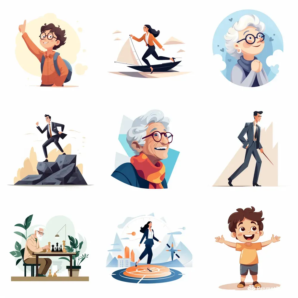 Illustrations Of Fulfilled People Midjourney Prompt | PromptBase
