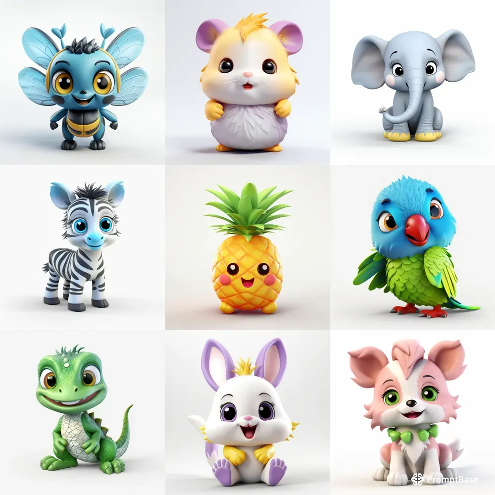 Cute Baby Animal Designs Midjourney Prompt | PromptBase