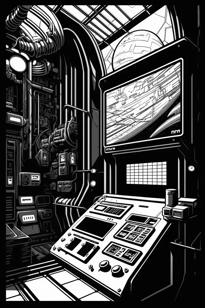 Sci-fi Coloring Pages Midjourney Prompt | PromptBase