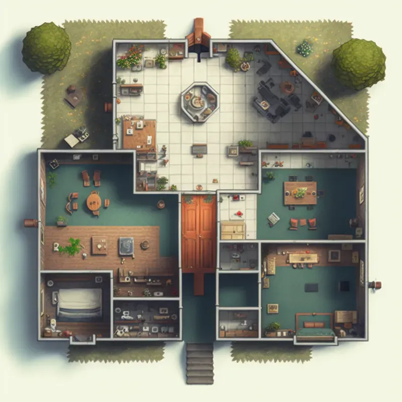 Top View Building Tilemaps Midjourney Prompt | PromptBase