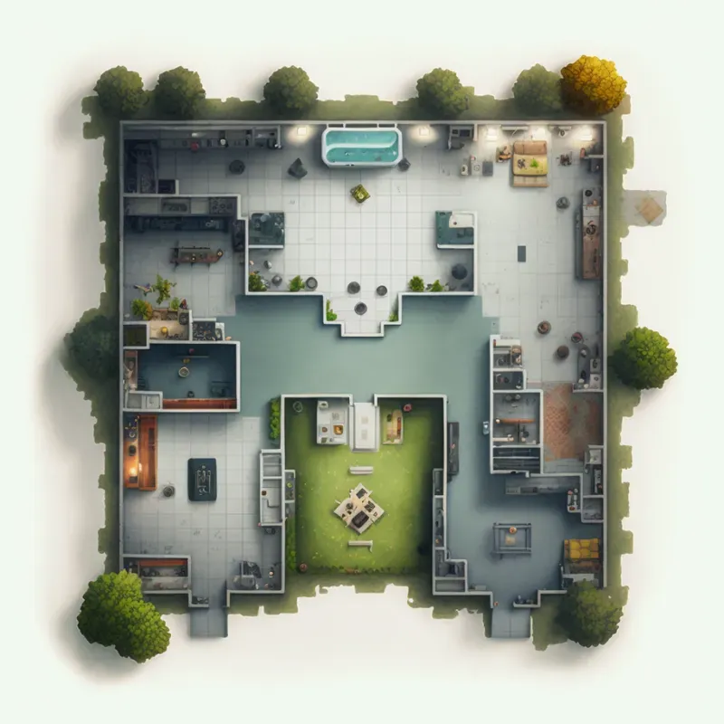 Top View Building Tilemaps Midjourney Prompt | PromptBase