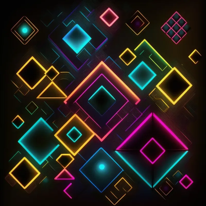 Neon Shape Designs Midjourney Prompt | PromptBase