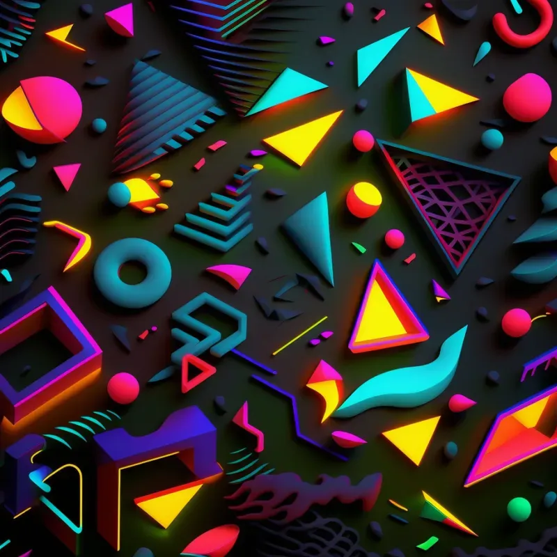 Neon Shape Designs Midjourney Prompt | PromptBase