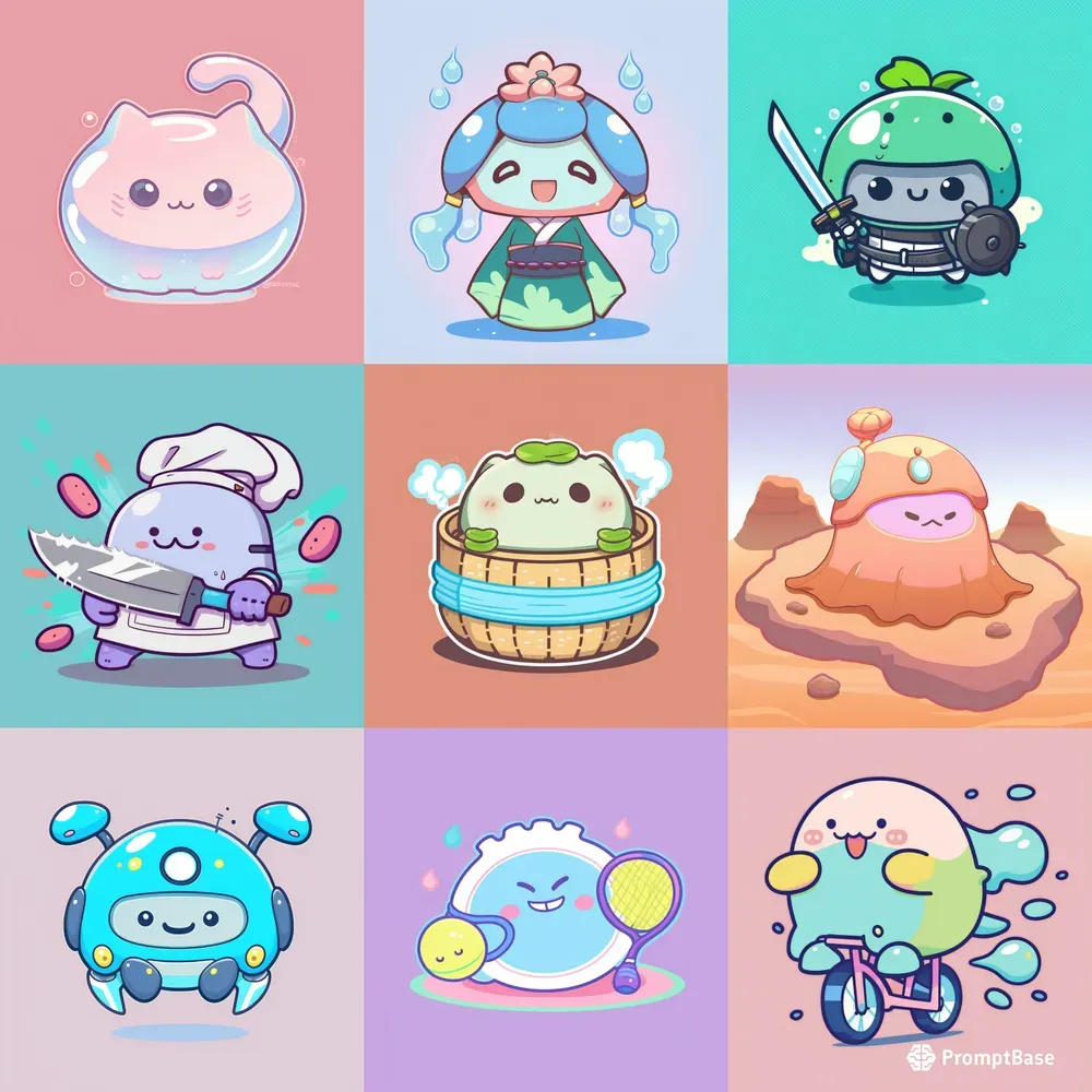 Fun Slime Characters Midjourney Prompt | PromptBase