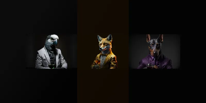 Animals In Fancy Suits Midjourney Prompt | PromptBase
