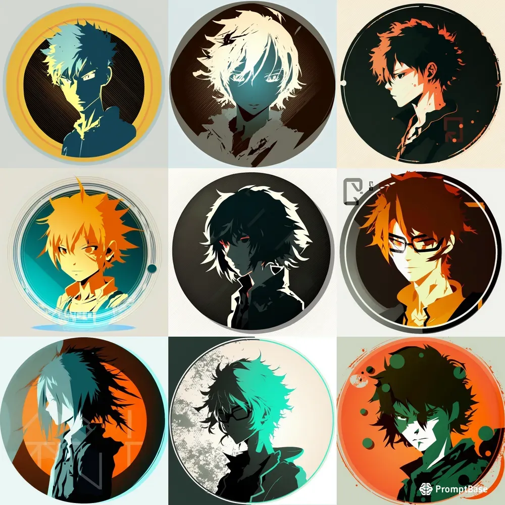 Modern Anime Icons Midjourney Prompt | PromptBase