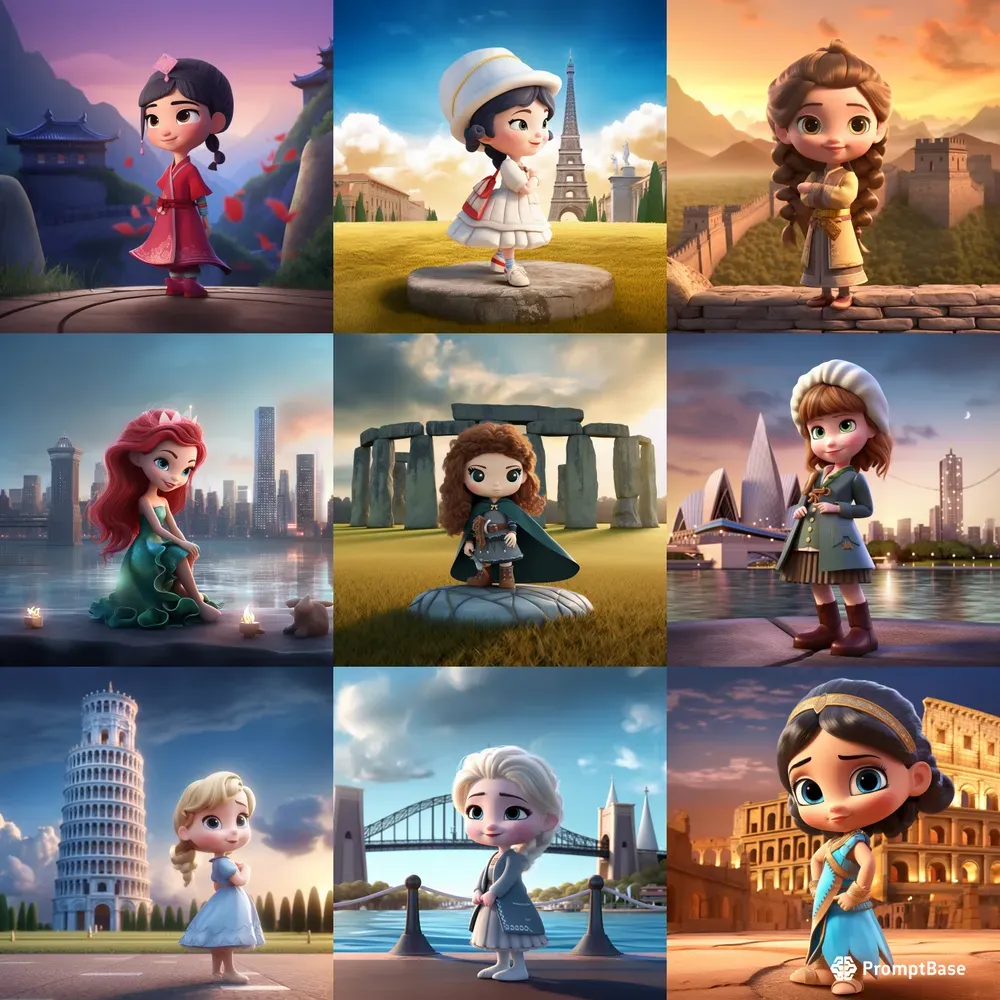 Cute Disney Princess In Modern World Midjourney Prompt | PromptBase