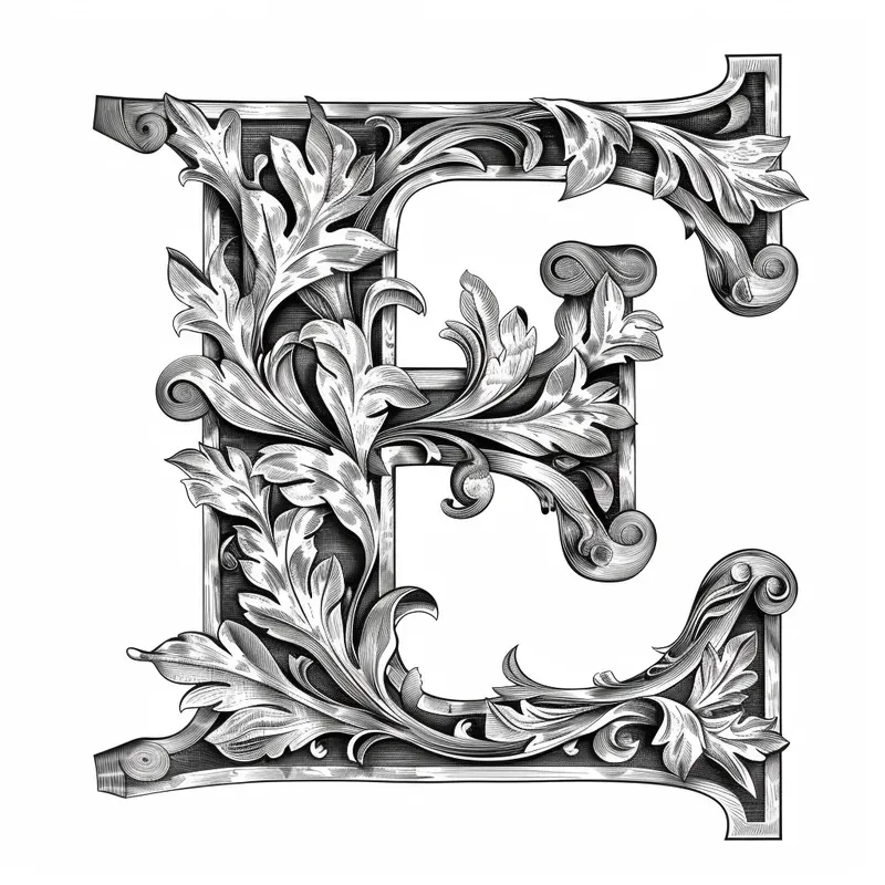 Decorative Serif Gothic Font Letters Midjourney Prompt | PromptBase