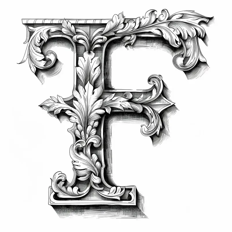 Decorative Serif Gothic Font Letters Midjourney Prompt | PromptBase