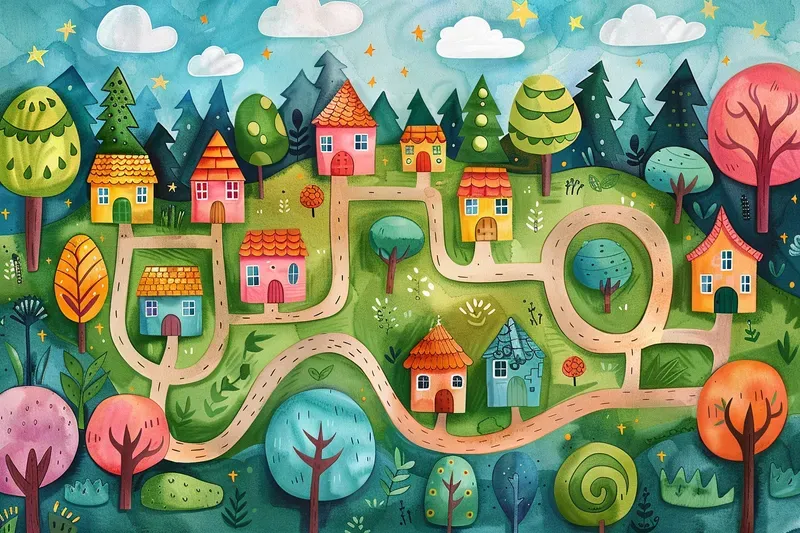 Cute Mazes Illustrations For Kids Midjourney Prompt | PromptBase