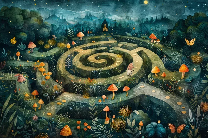 Cute Mazes Illustrations For Kids Midjourney Prompt | PromptBase