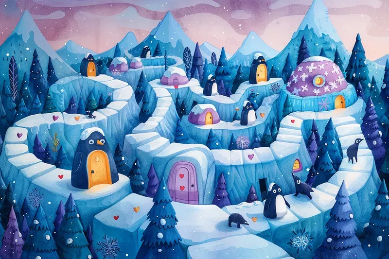 Cute Mazes Illustrations For Kids Midjourney Prompt | PromptBase