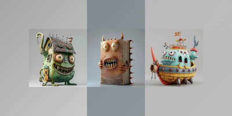 3d Cute Monsterized Objects For Kids Generator App | PromptBase