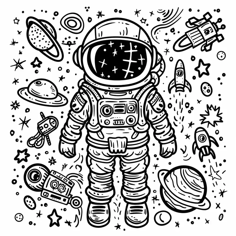 Science Fiction Coloring Pages For Kids Midjourney Prompt | PromptBase
