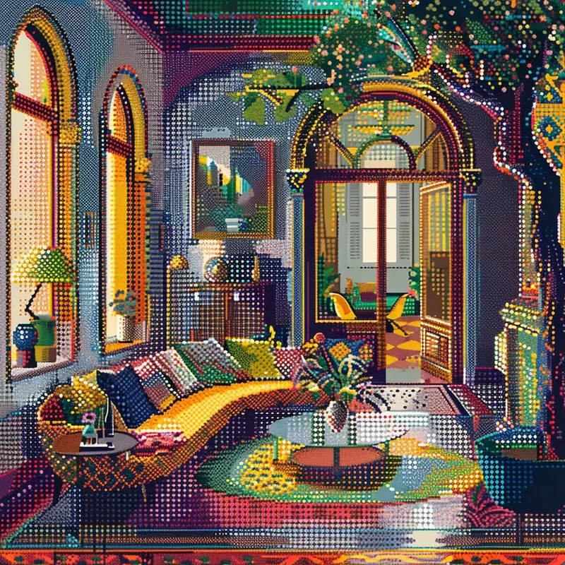 Modern Pointillism Dots Art Midjourney Prompt | PromptBase