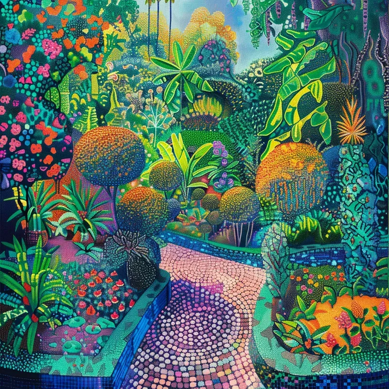 Modern Pointillism Dots Art Midjourney Prompt | PromptBase