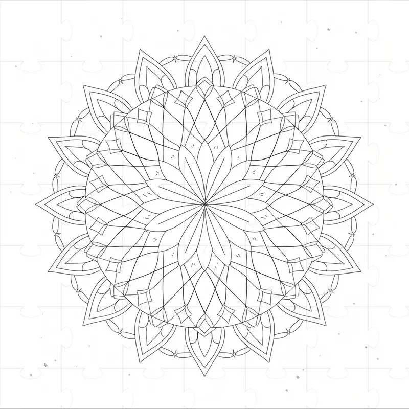 Soft Line Mandala Coloring Book Pages Midjourney Prompt | PromptBase