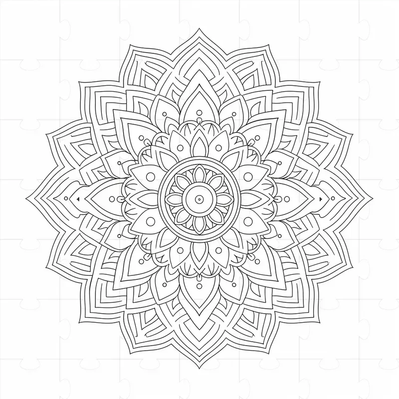 Soft Line Mandala Coloring Book Pages Midjourney Prompt | PromptBase