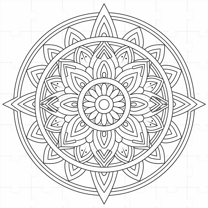 Soft Line Mandala Coloring Book Pages Midjourney Prompt | PromptBase