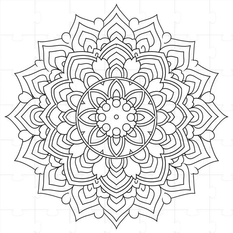 Soft Line Mandala Coloring Book Pages Midjourney Prompt | PromptBase